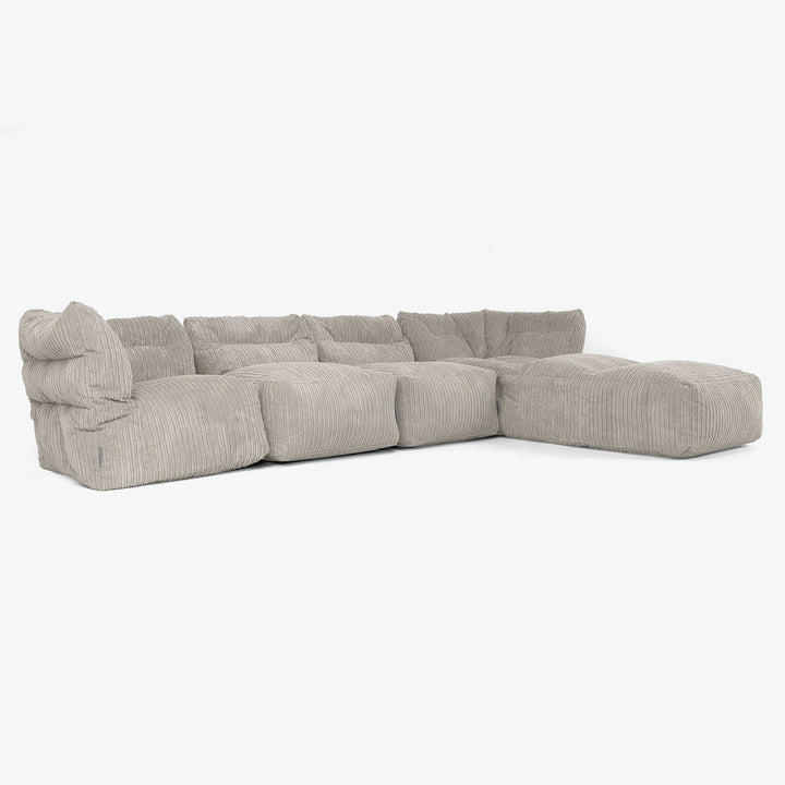 Lounge Pug Sofá Modular de 4 Plazas con Chaise Longue Pana Clásica ...