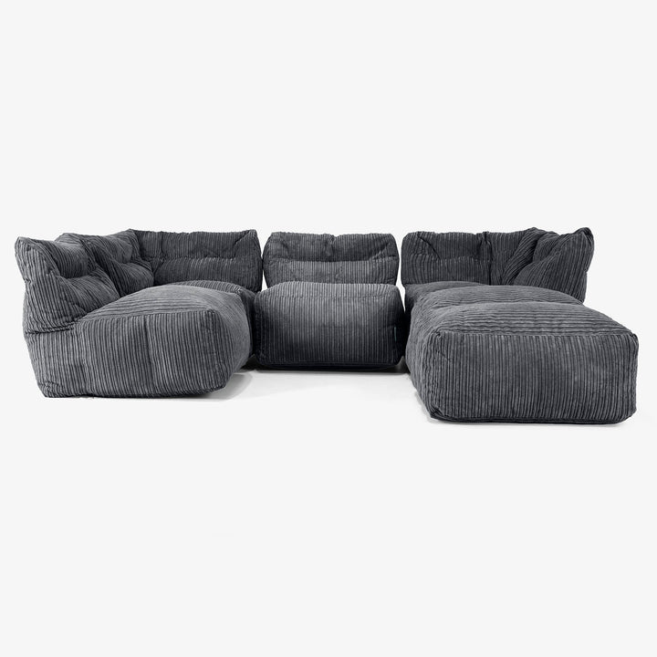 Lounge Pug Sofá Modular de 4 Plazas con Chaise Longue Pana Clásica ...