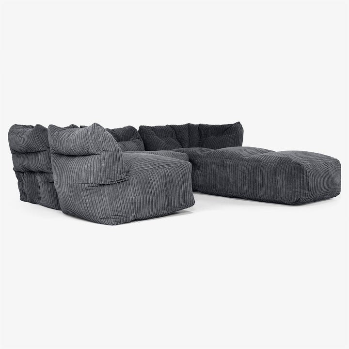 Lounge Pug Sofá Modular de 4 Plazas con Chaise Longue Pana Clásica ...