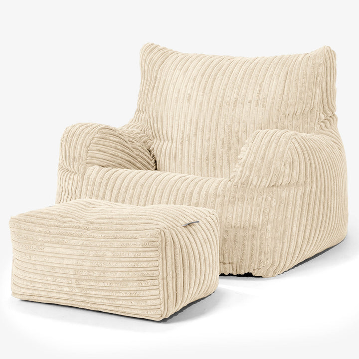 Lounge Pug Puff Sillón Josephine Pana Clásica Crema– Big Bertha Original ES