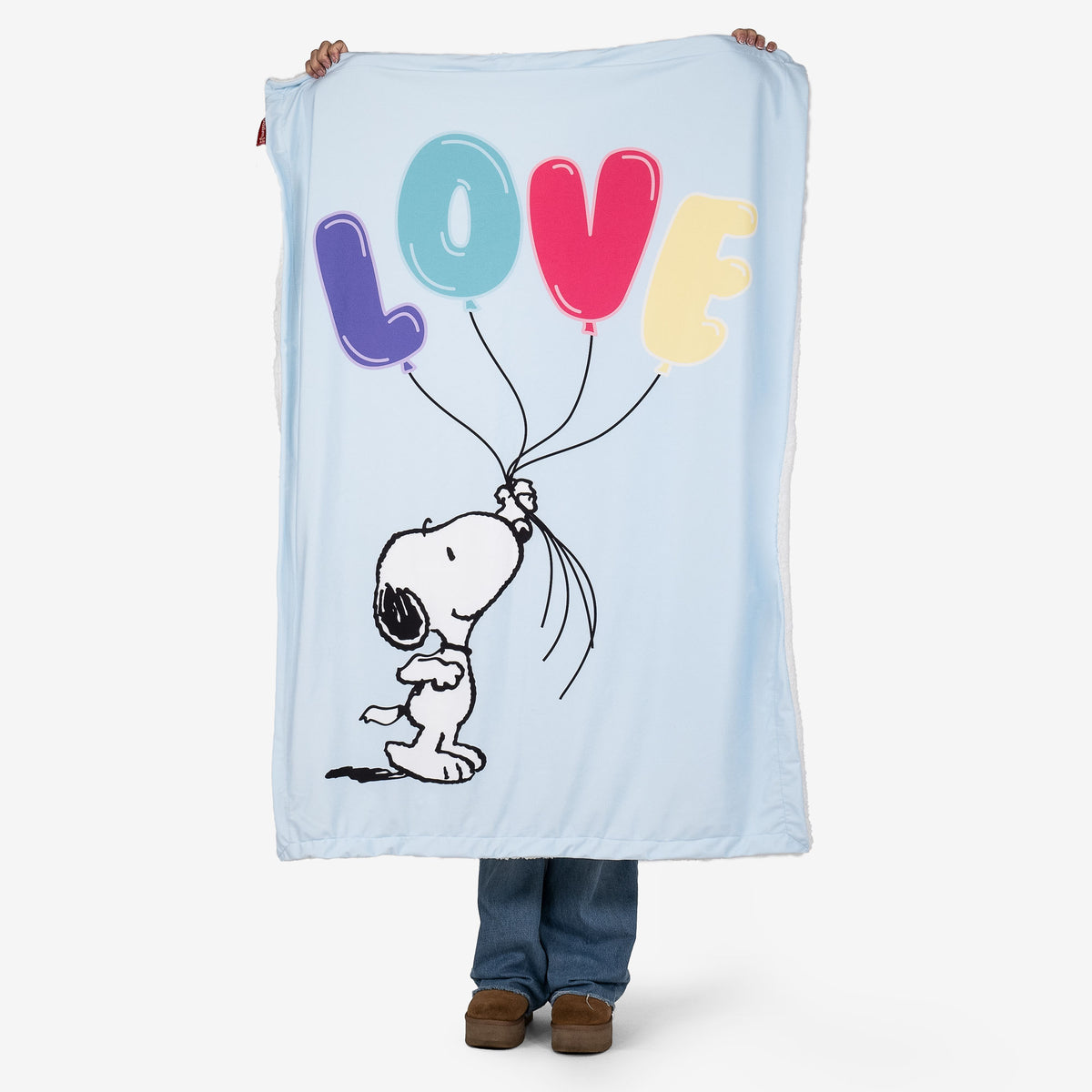 Charlie Brown y Snoopy Charlie Brown y Snoopy Manta de Sofá Globos Amor– Big Bertha Original ES