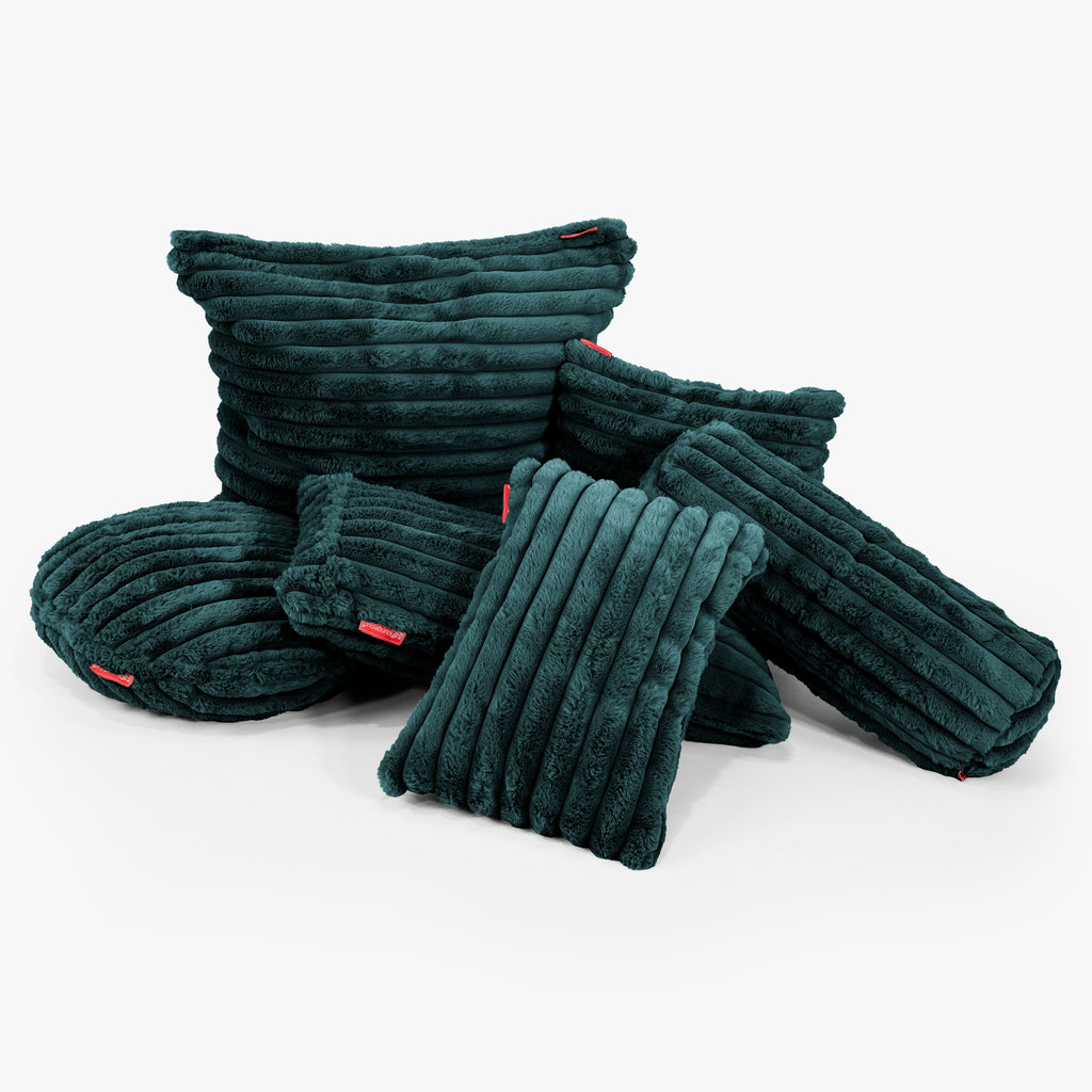 Lounge Pug Cojín Cilíndrico 20 x 55cm Pana de Felpa Ultra Turquesa ...