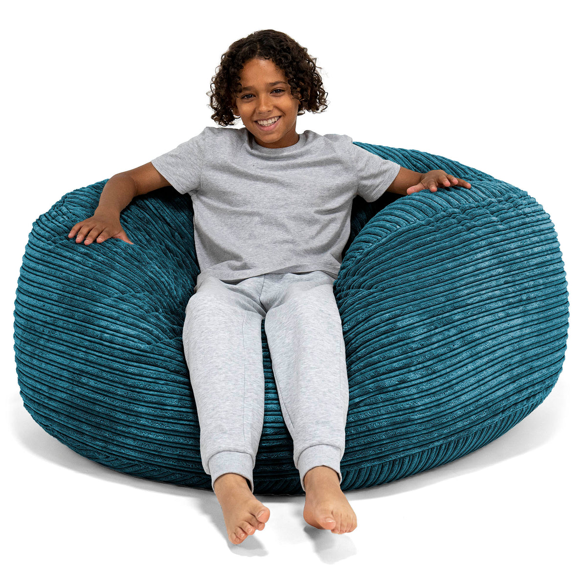 Lounge Pug Puf Extragrande para Niños Pana Clásica Turquesa Pufs ...