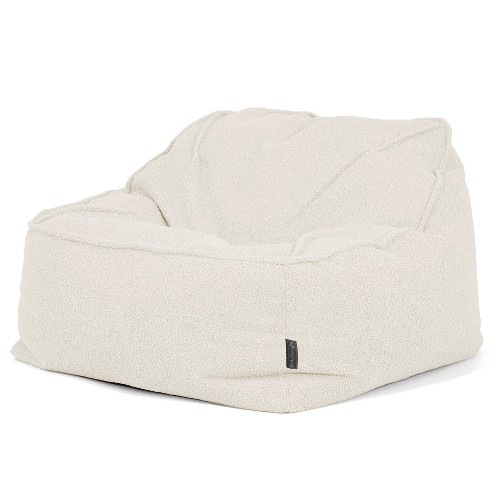 Lounge Pug Puf Silla Encorvada Boucle Marfil– Big Bertha Original ES