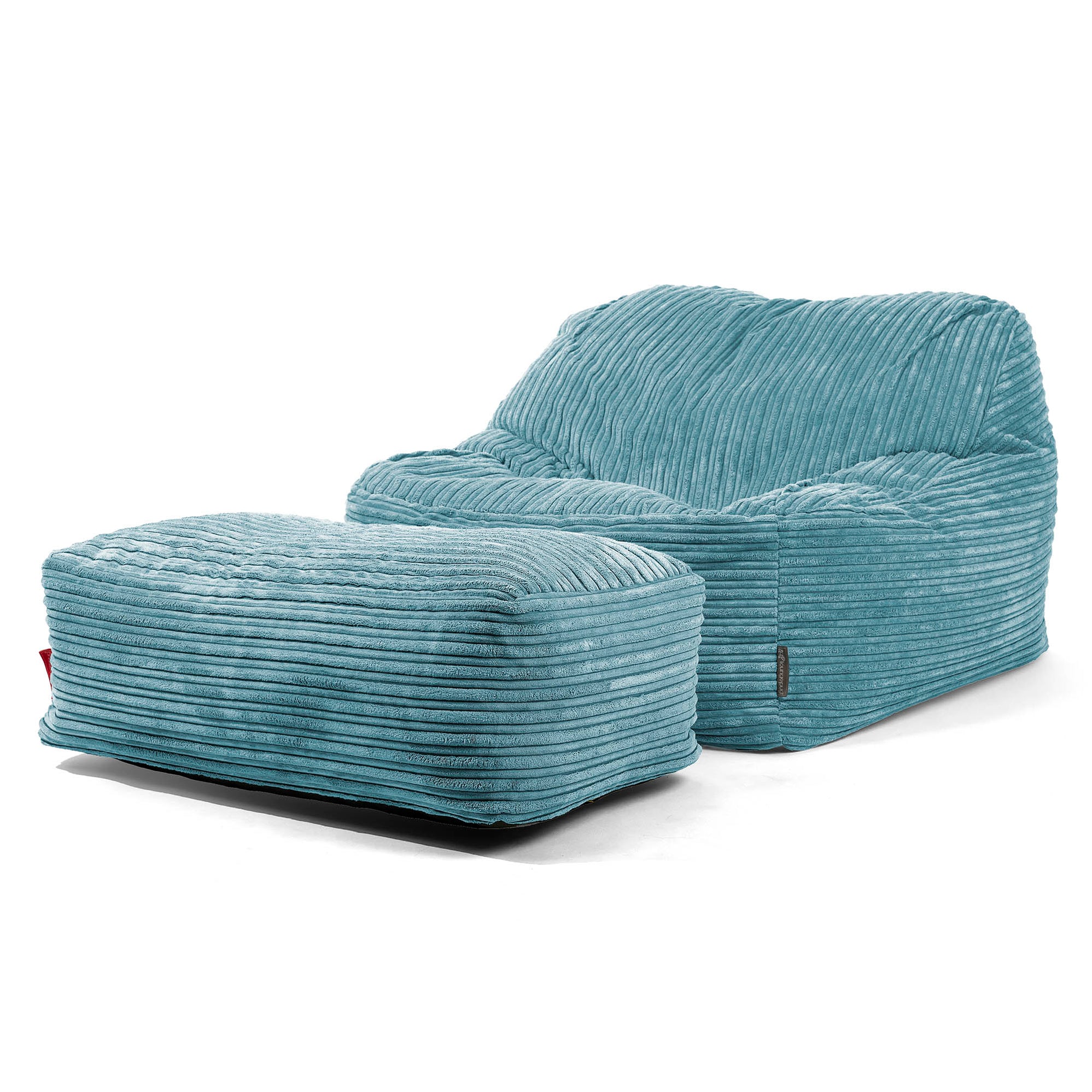 Lounge Pug Puf Silla Encorvada Pana Clásica Egeo Azul Puf Para Adultos ...