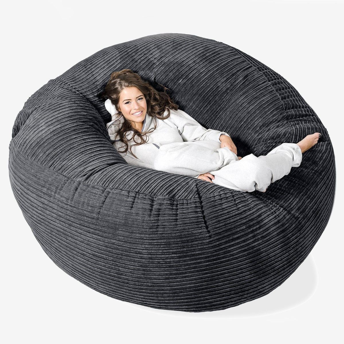Lounge Pug - Puff Gigante Mega-Mamut - Pana Clásica Negro– Big Bertha ...